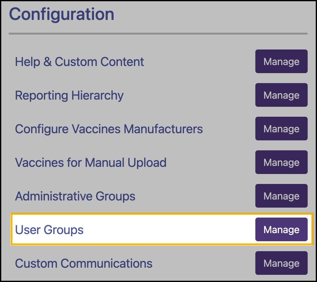 Create user groups for compliance